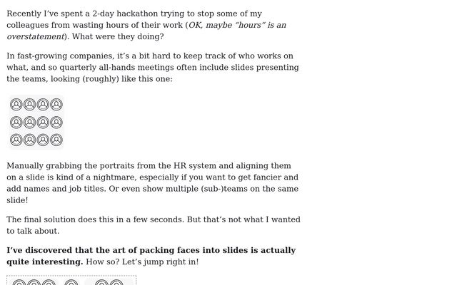 Packing faces / Nick | Observable