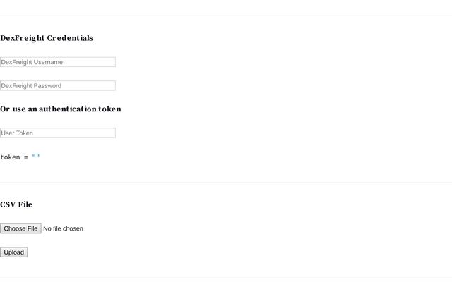 Upload Shipments From Revenova / Dexfreight Developers | Observable