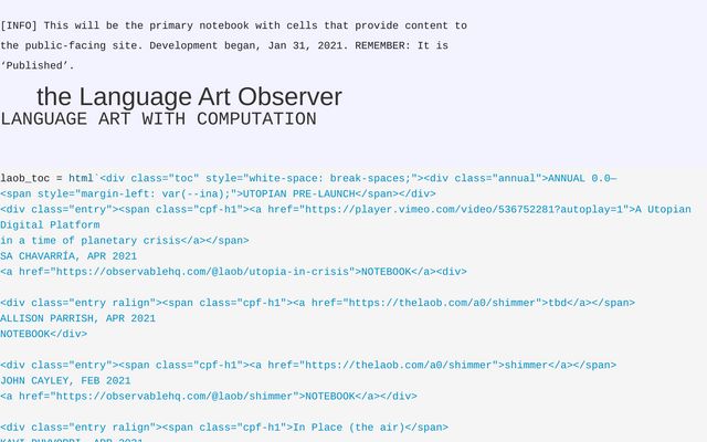 LAOB WEBSITE / clement valla | Observable