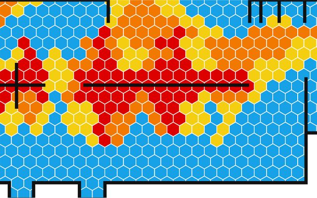 Hexagon heatmap with floormap masking / Finrod_Amandil | Observable