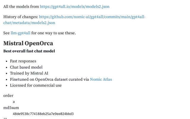 Gpt4all Models Simon Willison Observable