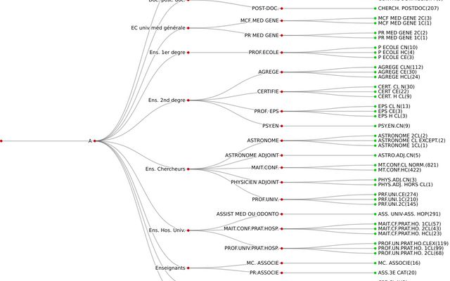 Grouped workpositions (category / population / corps / grade) / SIRIS Academic | Observable