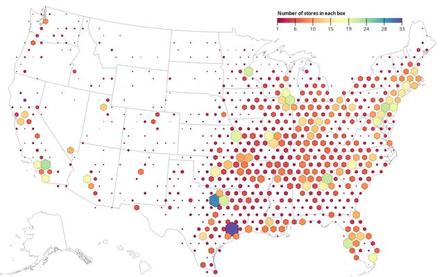 Hexbin map / DA215 | Observable