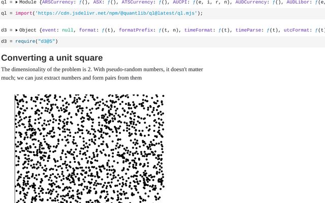 History: Random Numbers and Dimensionality / quantlib.js | Observable