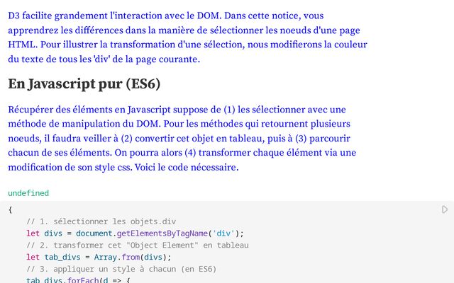 Sélections D3 : les différences avec Javascript / Isaac Pante | Observable