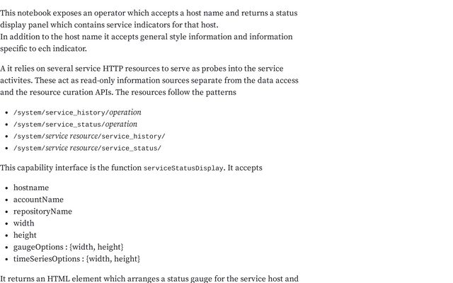 Service Status Panel Datagenous Observable