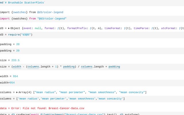 Brushable ScatterPlots / Jeremiah Carpenter | Observable