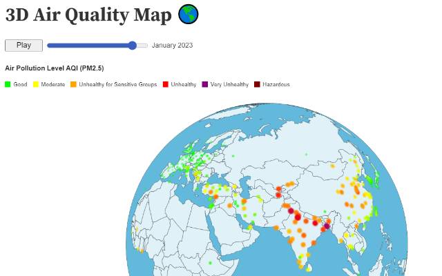 3D Air Quality Map 🌎 / Aleksi Pietarinen's Workspace | Observable