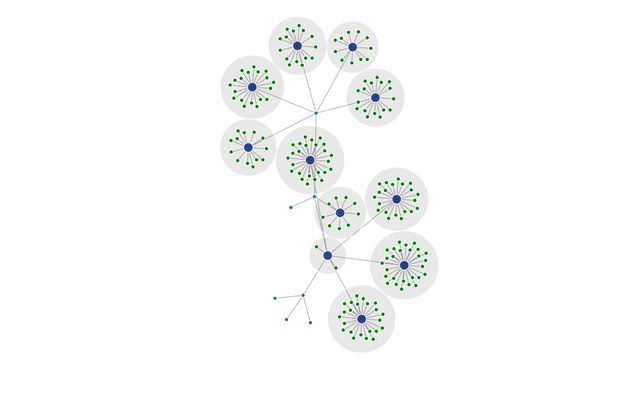 Force-Directed Graph - flower cluster treatment / Alexander Milevski ...