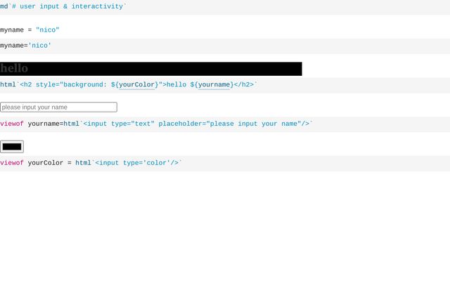 user input & interactivity / nico | Observable