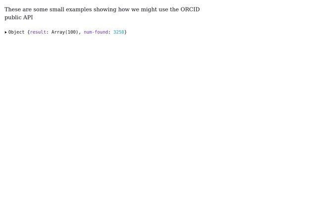 ORCID Public API / Quinn Hart | Observable