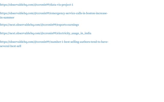Christopher Cronin Projects / Christopher Cronin | Observable