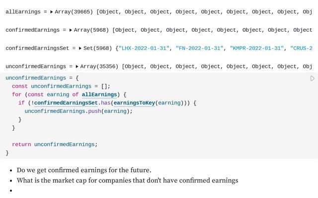 Earnings Data Exploration / Parker Pearson | Observable