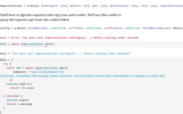 Query Superset Api ʈᵃᵢ Observable
