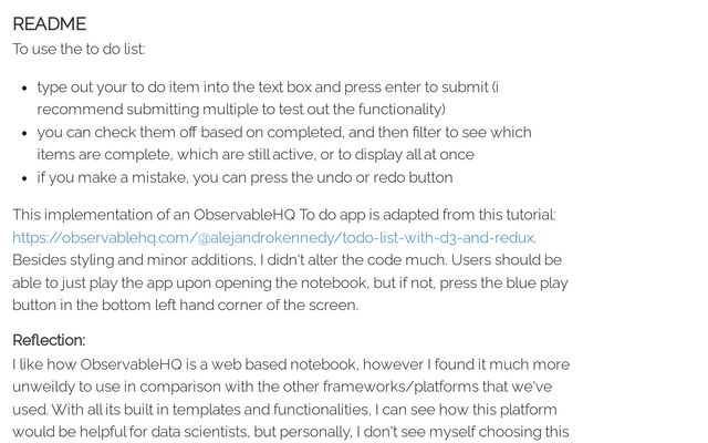 D3, Redux, and Redux-Undo: Todo List / Cindy Tian | Observable