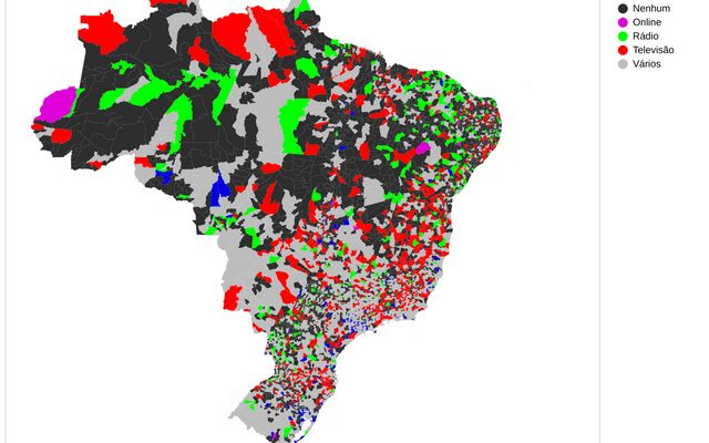 Veículos de notícia por município no BR / José Ivan | Observable