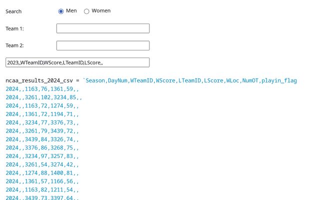 Kaggle bracket data assistant / matts bracket | Observable