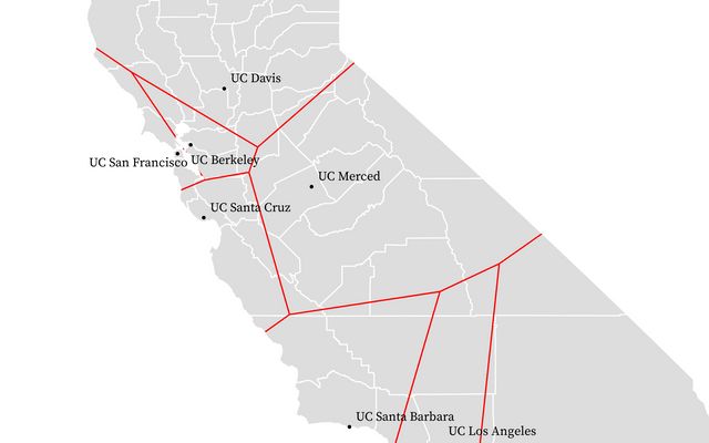 UC California Voronoi Map / Manish Goregaokar | Observable
